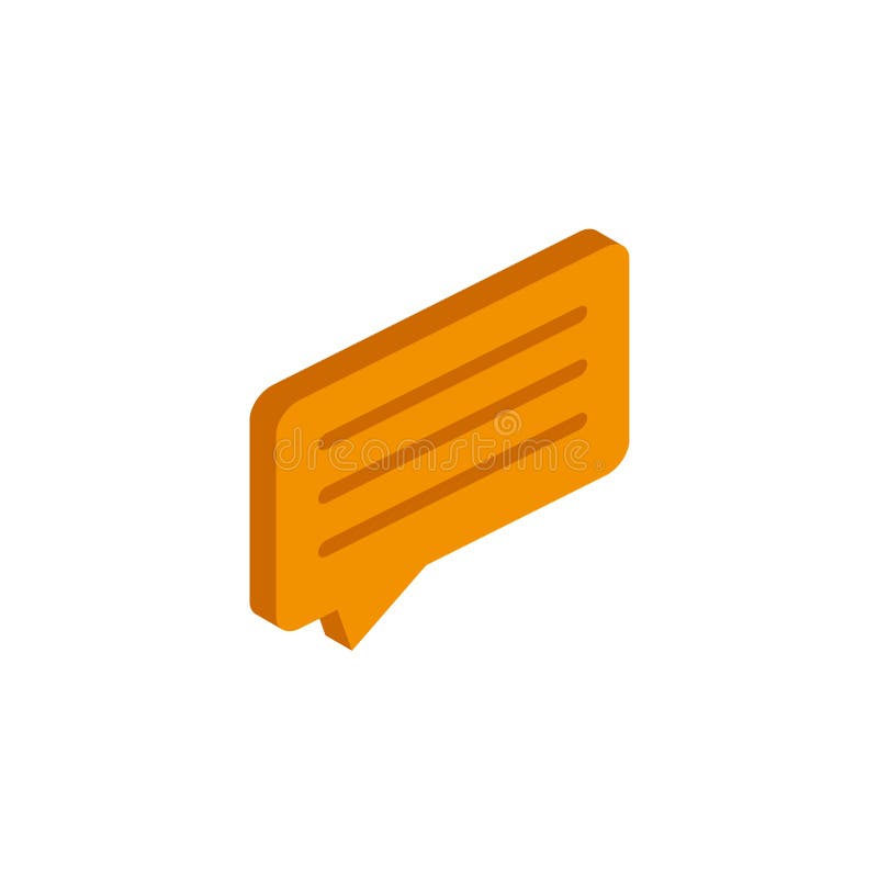 Vector Isometric Message Icon on a White Background Stock Illustration ...