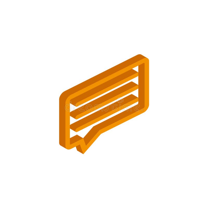 Vector Isometric Message Icon on a White Background Stock Illustration ...