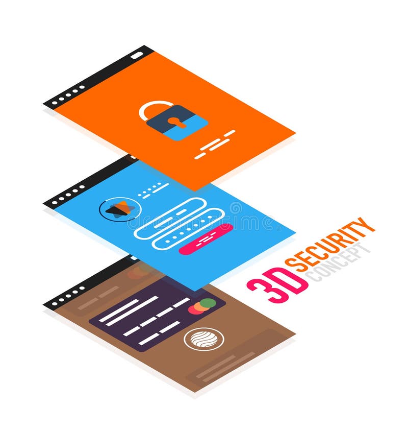 Vector Isometric Mobile App Ui Design Concept Stock Vector ...