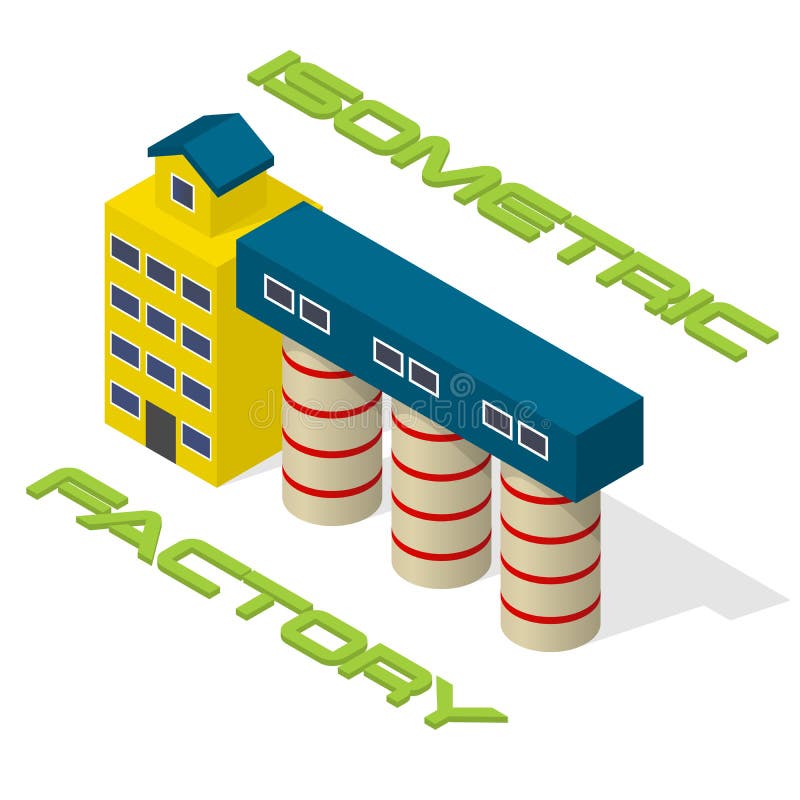 Factory Vector Set. Factory Building Stock Vector - Illustration of ...