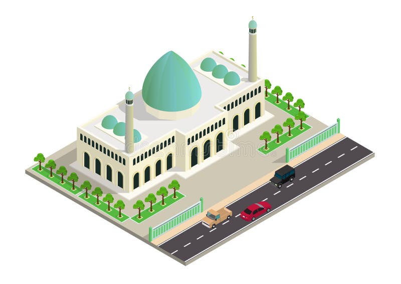 Isometric Mosque Icon and Illustration Stock Illustration ...