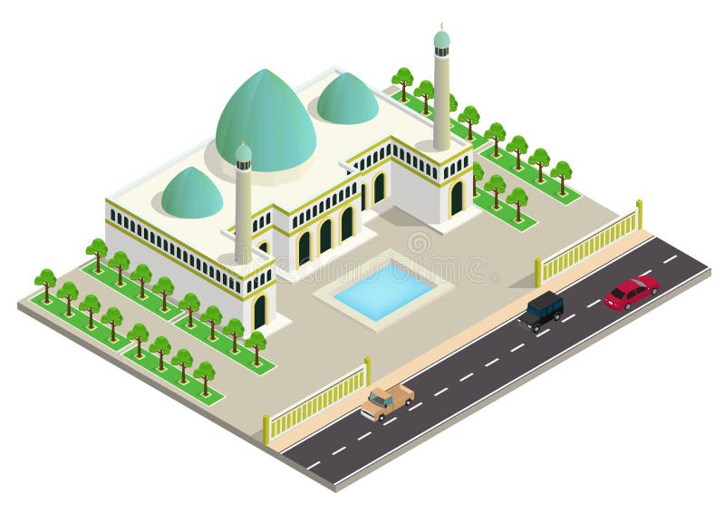 Isometric Mosque Icon and Illustration Stock Illustration ...