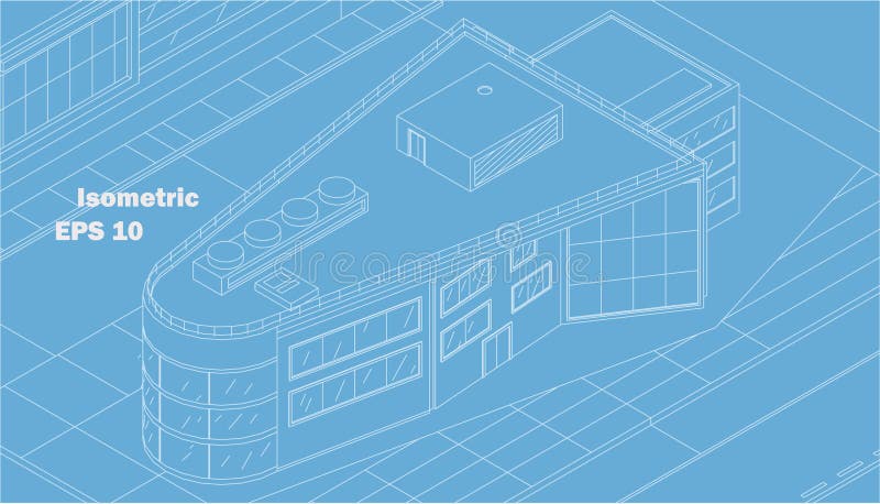 Vector Isometric Office Building Stock Illustration - Illustration of ...