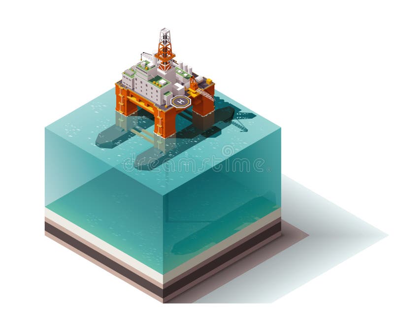 Vector isometric oil rig stock vector. Illustration of infographic ...