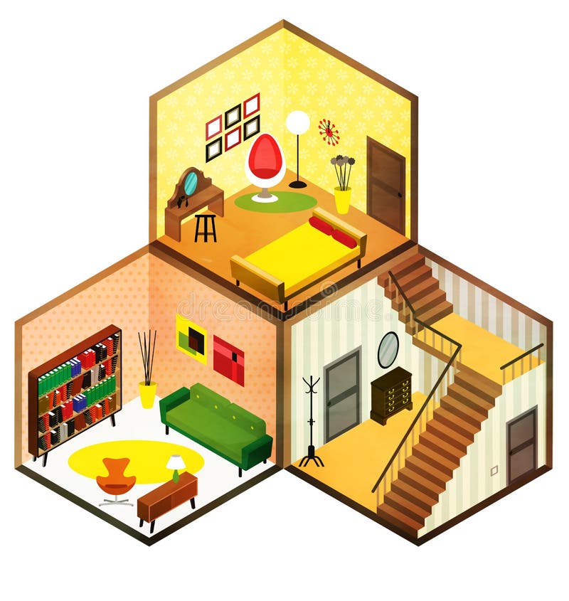 Vector Isometric Rooms Icon Stock Vector - Illustration of building ...