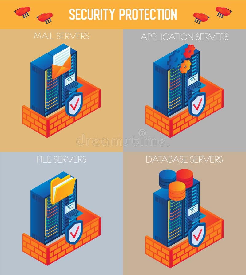 Vector Isometric Security Protection Icon Set Stock Vector ...