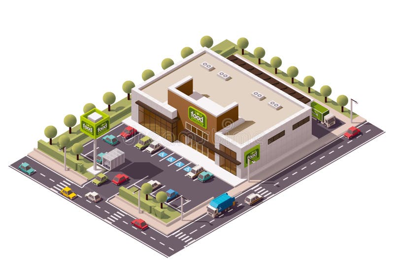 Vector Isometric Supermarket Stock Vector - Illustration of cartography ... Vector Isometric Supermarket Stock Vector - Illustration of cartography ...