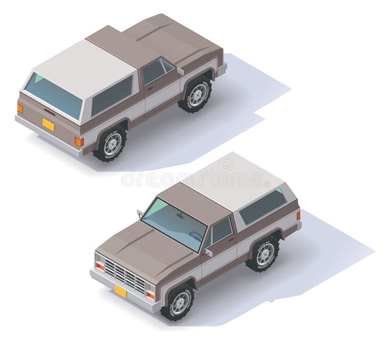 Vector isometric SUV stock vector. Illustration of view - 54798185