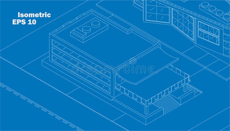 Vector Isometric Trade Building Stock Vector - Illustration of sketch ...
