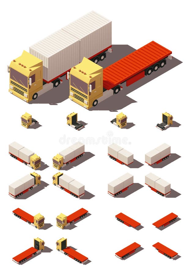 Flatbed Semi Trailer Truck Stock Illustrations – 805 Flatbed Semi ...