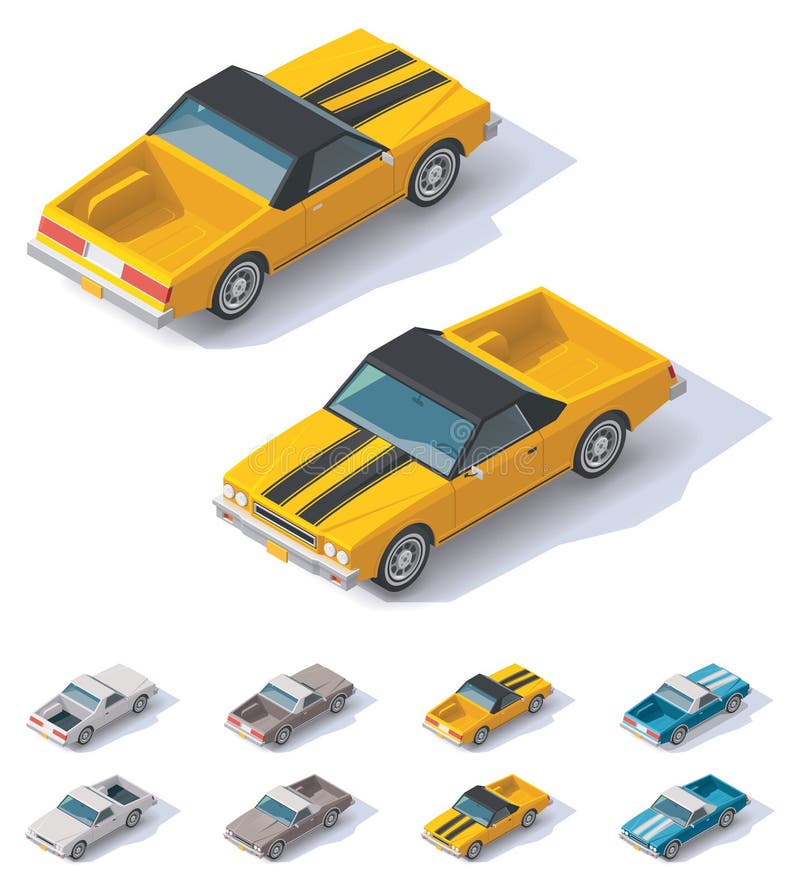 Vector isometric cars set stock vector. Illustration of vintage - 54798121