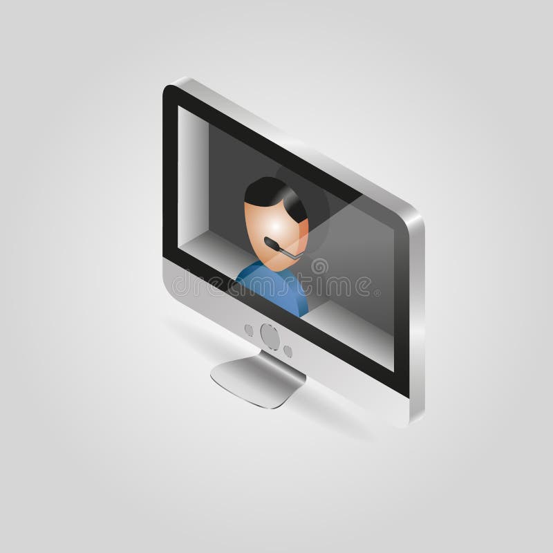 Vector Isometric View of a Personal Computer with Stock Vector ...