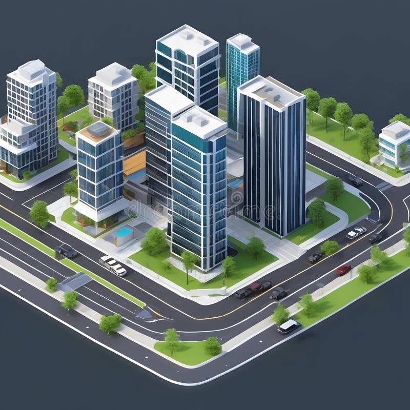 Vector Isometric World Map Creation Set. Combinable Map Elements. Town ...