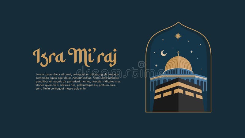 Isra Miraj Banner and Poster Stock Illustration - Illustration of 2023 ...