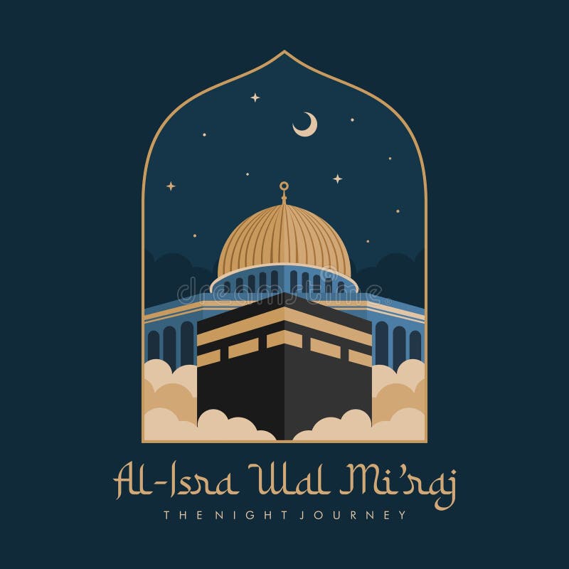 Isra Miraj Banner and Poster Stock Illustration - Illustration of 2023 ...