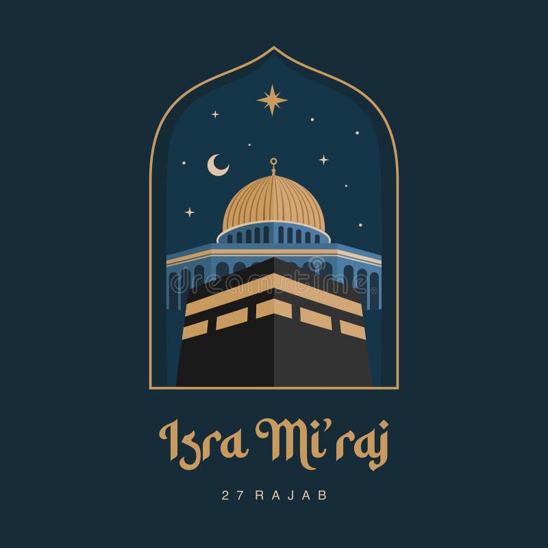 Isra Miraj Banner and Poster Stock Illustration - Illustration of 2023 ...