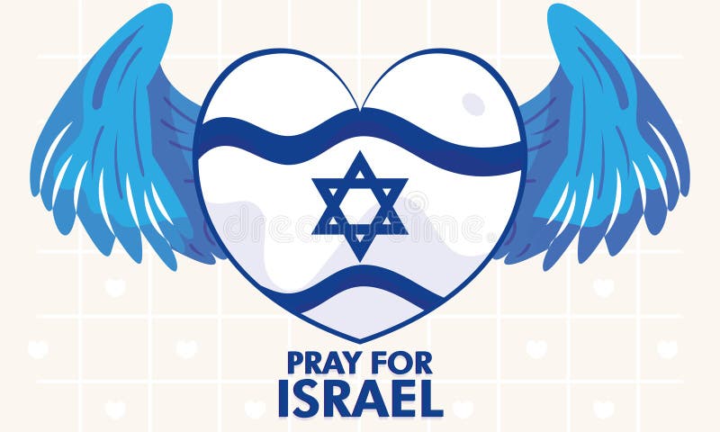Vector Israel Flag Isolated No More War Pray for Israel with Wings ...