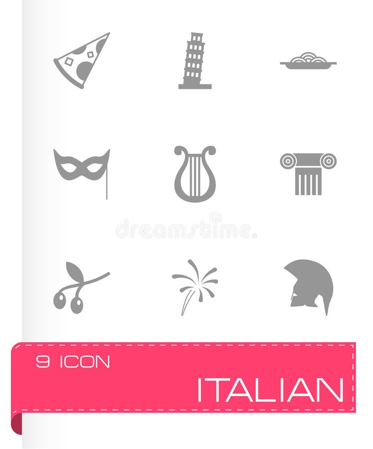 Vector italian icon set stock vector. Illustration of icons - 52990304