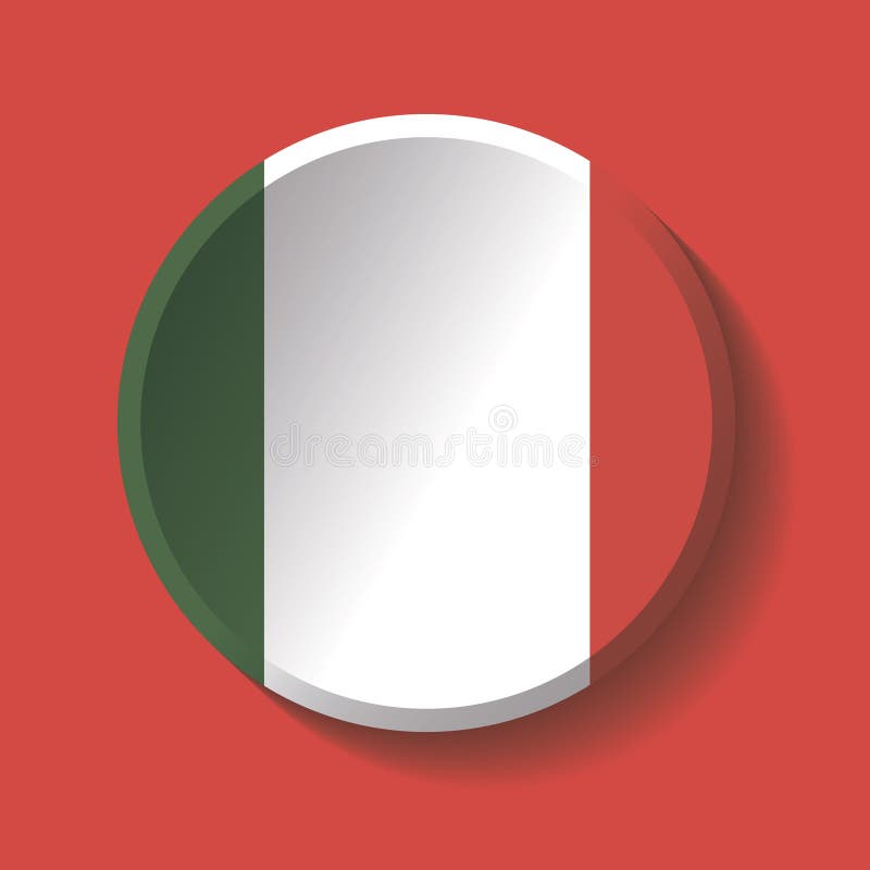 Vector - Italy Flag Paper Circle Shadow Button Stock Illustration ...