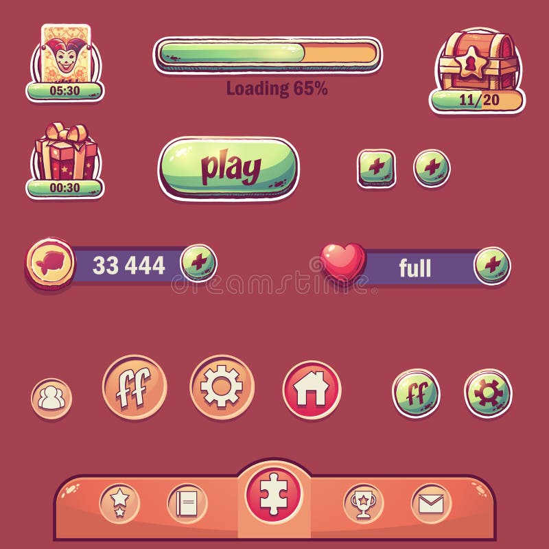 Vector Item Set for Solitaire Travel Match 3 Game Stock Vector ...