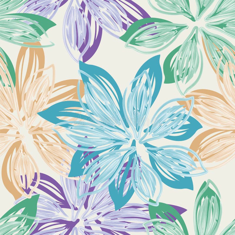 Vector Ivory Large Tropical Seamless Pattern Background Stock Vector ...