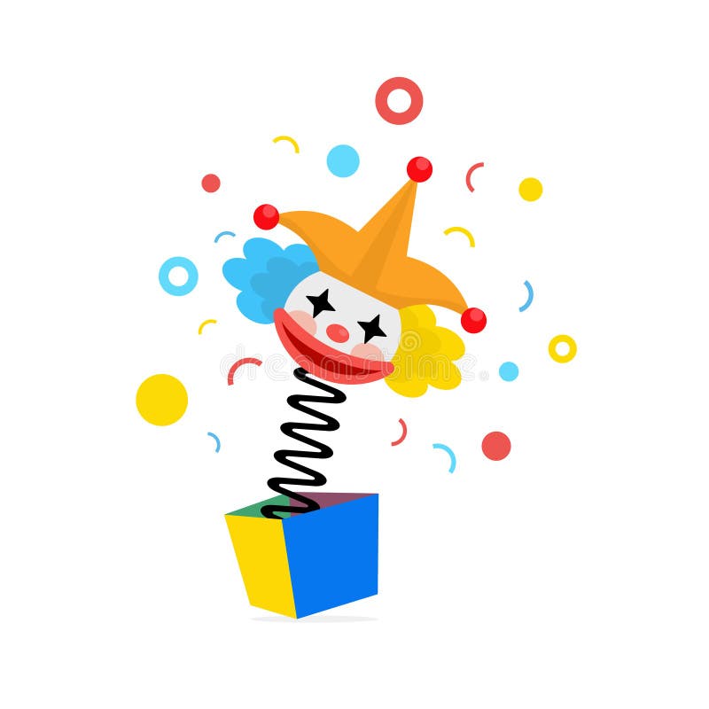 Vector of a Jack-in-a-box of a Clown with Smiley Face Stock Vector ...