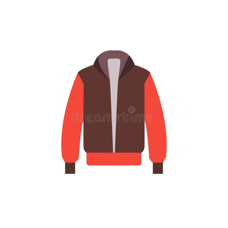 Vector Jacket Icon, Flat Design Style Illustration Stock Vector - Illustration of design, brown ...