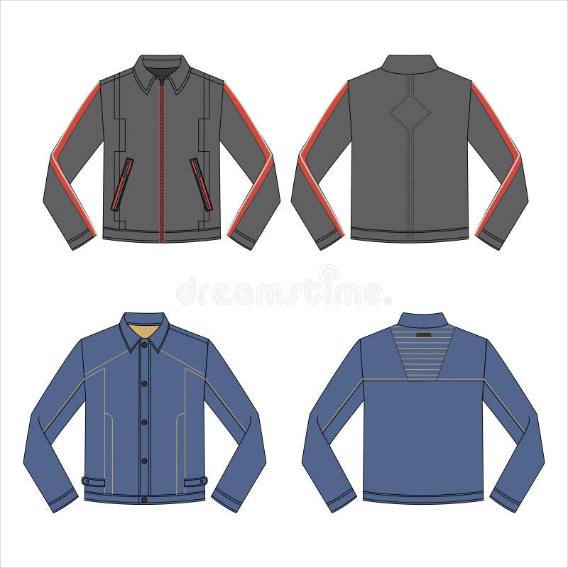 Vector Jacket with Inner Pockets Design Stock Vector - Illustration of ...