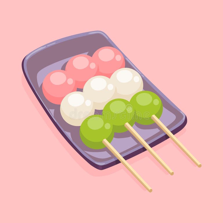 Vector Japanese Dango Illustration Template Stock Vector - Illustration ...