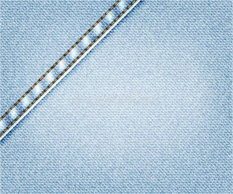 Vector Jeans Background with Stitching, Realistic Denim Cloth ...