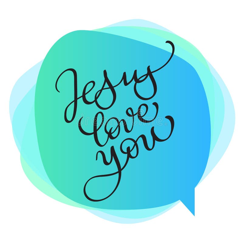 Jesus Text on White Background. Calligraphy Lettering Vector ...