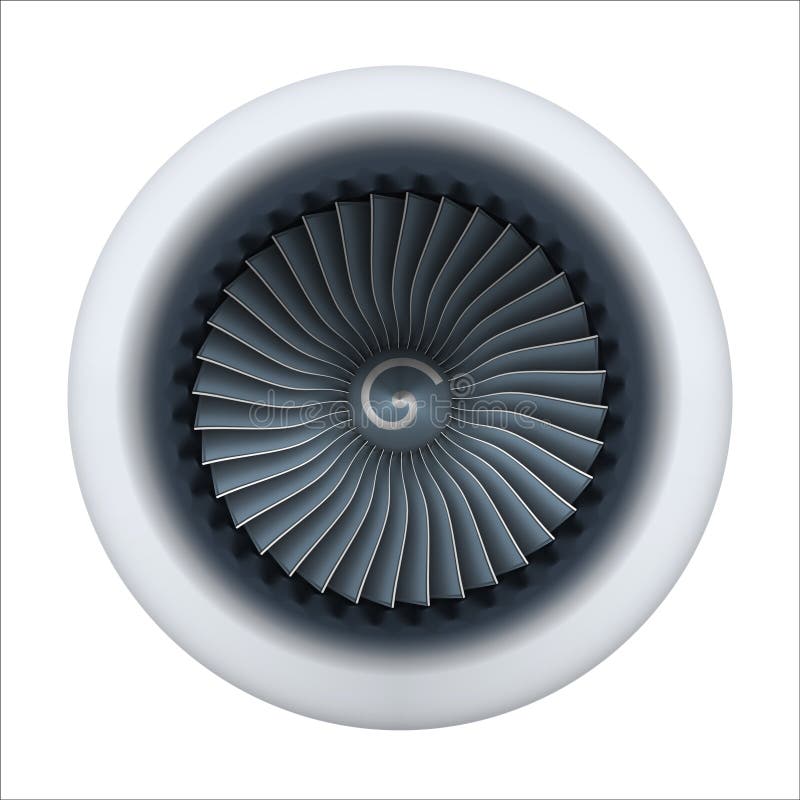 Vector Jet Engine Front View Isolated on White Stock Illustration ...