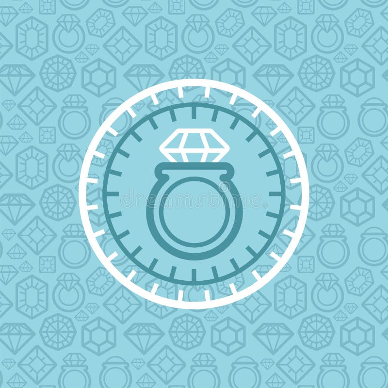 Vector Jewelry Sign and Emblem in Outline Style Stock Vector ...