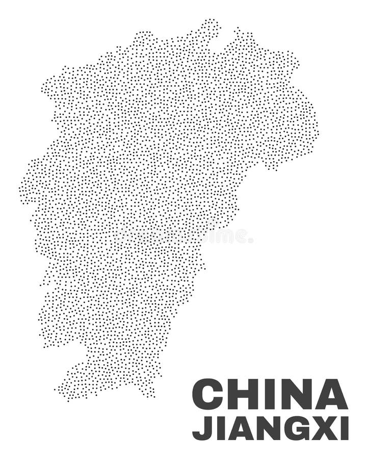 Vector Jiangxi Province Map of Points Stock Vector - Illustration of ...