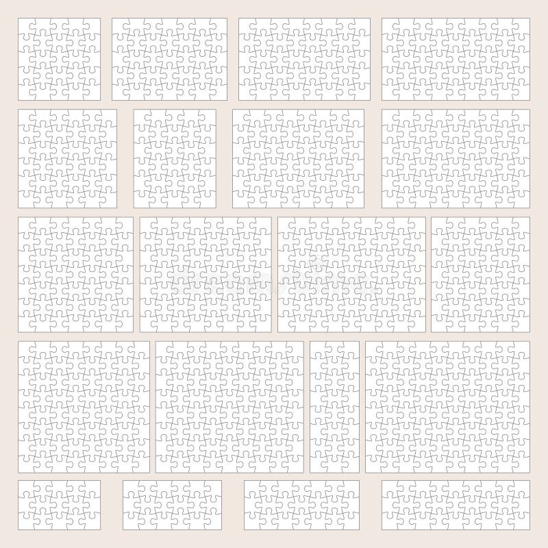 Vector Jigsaw Puzzle Patterns Set Stock Vector - Illustration of modern ...