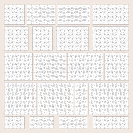 Vector Jigsaw Puzzle Patterns Set Stock Vector - Illustration of modern ...