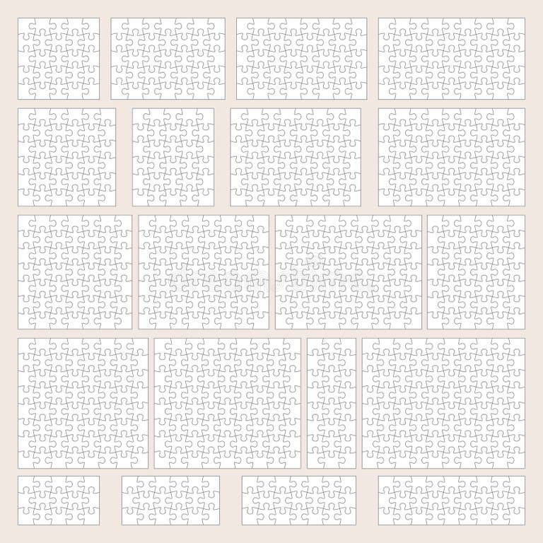 Vector Jigsaw Puzzle Patterns Set Stock Vector - Illustration of modern ...