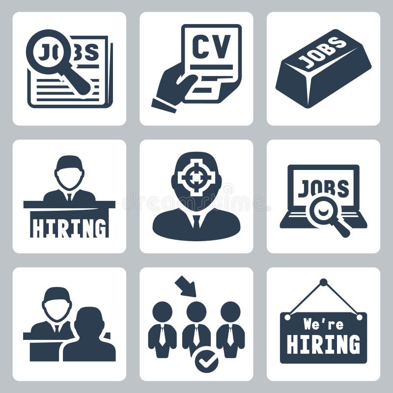 Vector job icons set stock vector. Illustration of meeting - 34988282