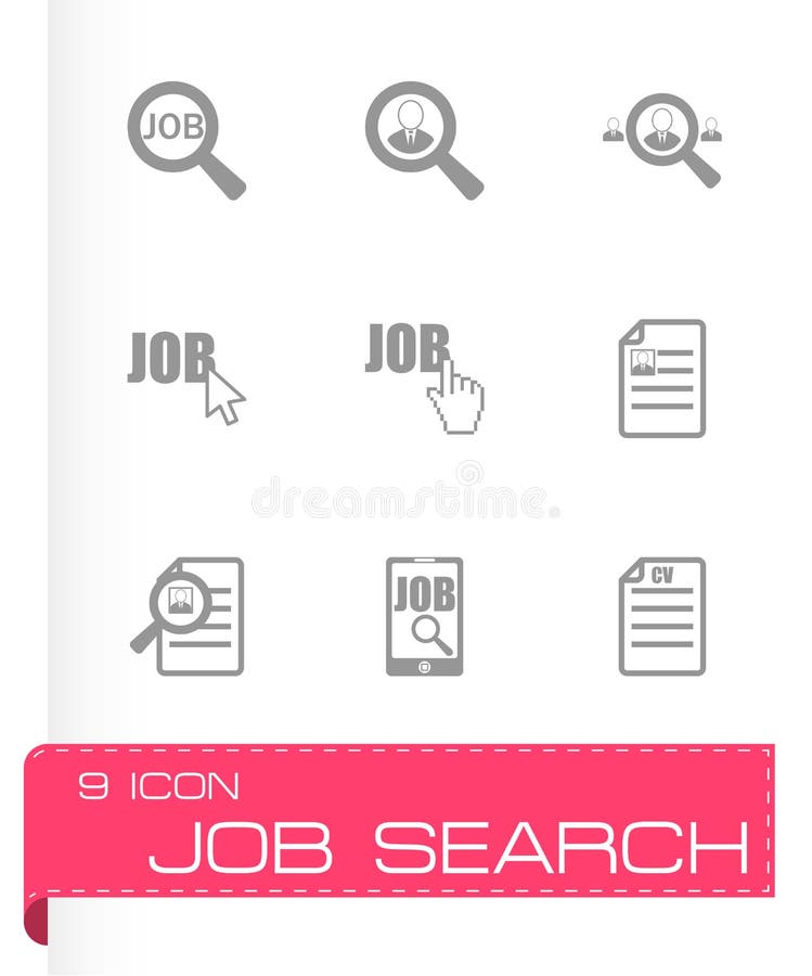 Vector job search icon set stock vector. Illustration of icons - 52797900