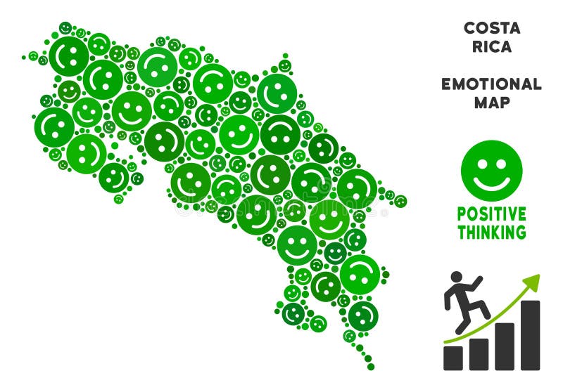 Vector Joy Costa Rica Map Collage De Sonrisas Ilustración del Vector ...