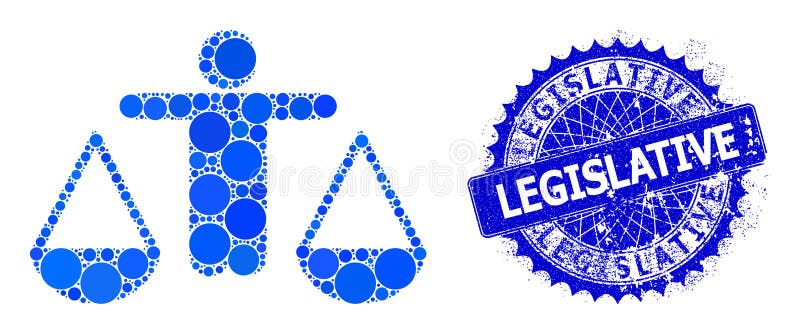 Vector Judge Mosaic of Dots with Grunge Legislative Stamp Seal Stock ...