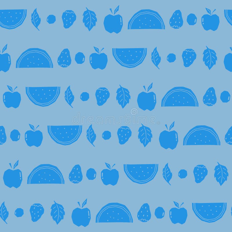 Vector Juicy Fresh Blueish Fruit Repeat Seamless Pattern with Blue ...