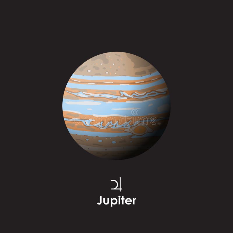 Vector Illustration Set Astronomical Symbols of Planets White on Black ...