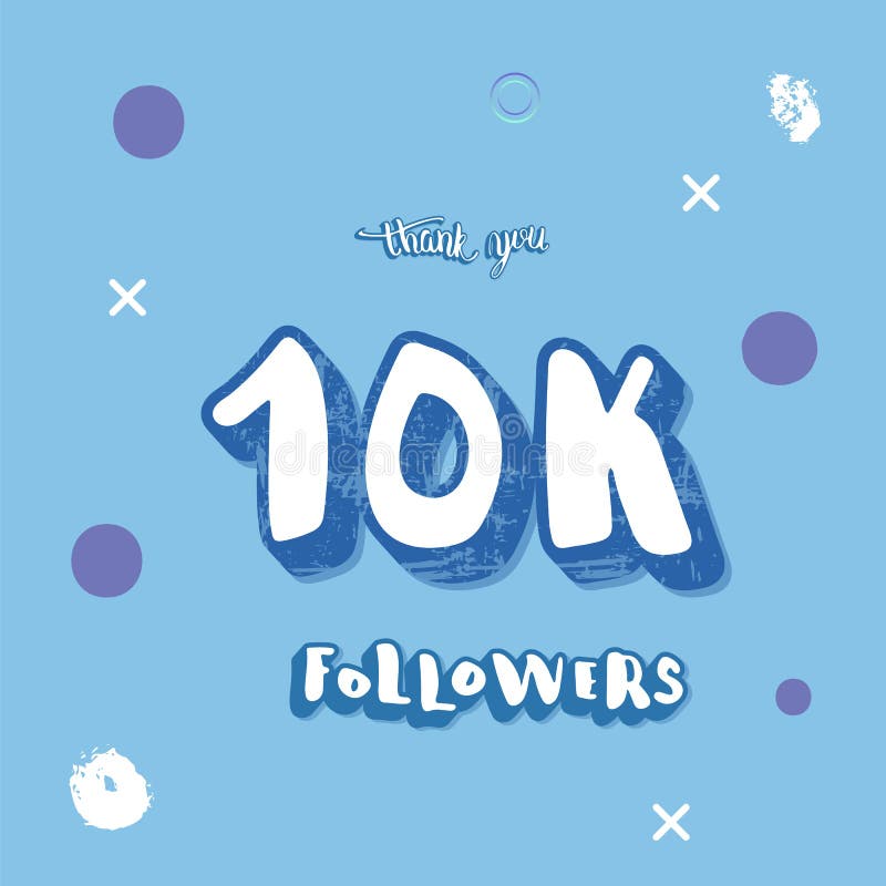 Vector 10k Followers Social Media Template Stock Vector Illustration