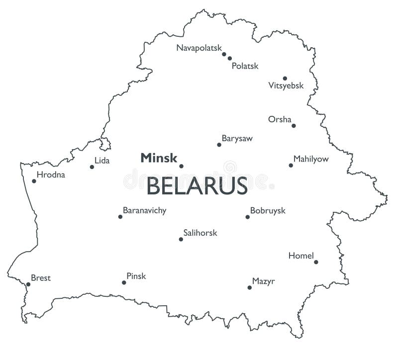 Vector Kaart Van Wit-Rusland Vector Illustratie - Illustration of ...