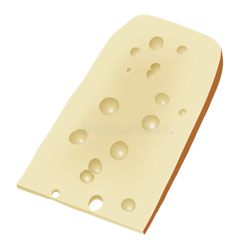 Plak van kaas vector illustratie. Illustration of geïsoleerd - 18770314