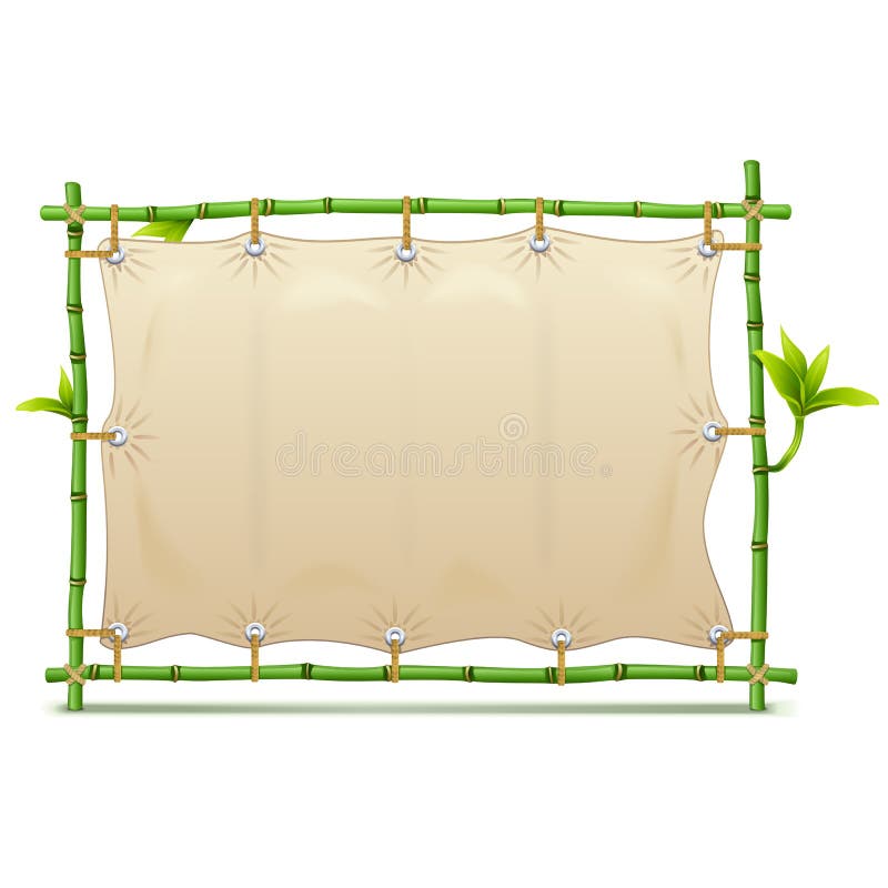 Vector Kader Bamboo Met Canvas Vector Illustratie - Illustration of ...