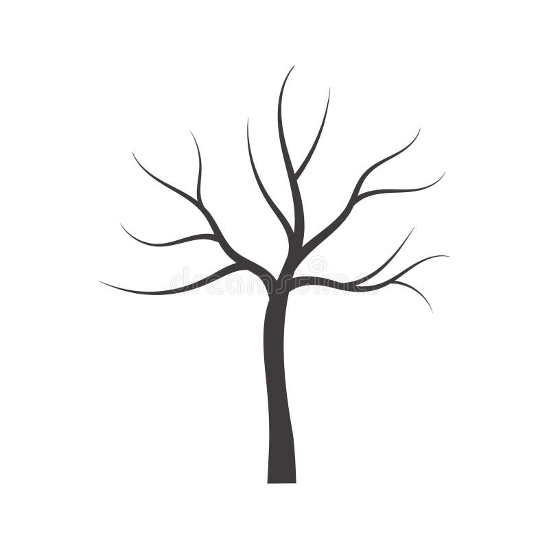 Schets Tekenen Van De Boom in Bruine Kleur, Vector of ...