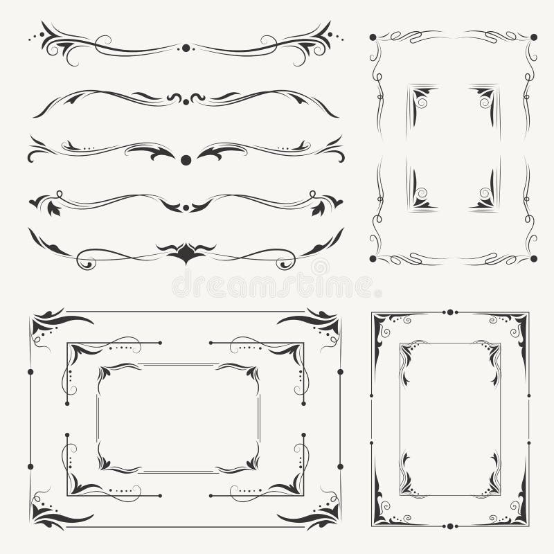 Vector Kalligrafische Kaders En Vignetten Vector Illustratie ...