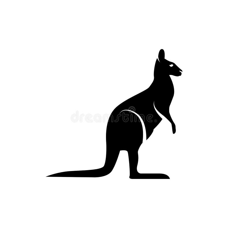 Kangaroo or Wallabi Side View - Vector Illustration Stock Vector ...